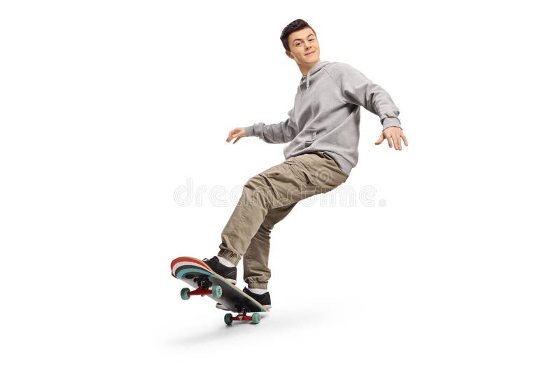 Happy Guy Riding a Skateboard Stock Photo - Image of race, action ...