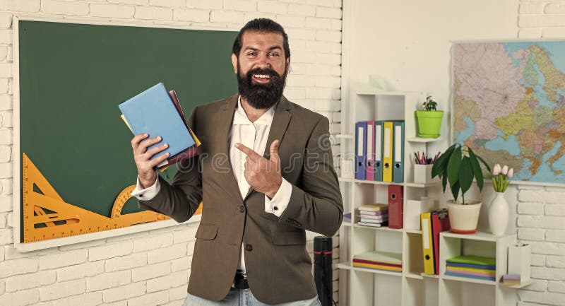Happy Guy with Workbook and Books Ready for Lesson, School Stock Photo ...