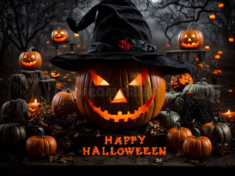 Happy Halloween Artwork with Halloween Things Stock Illustration ...