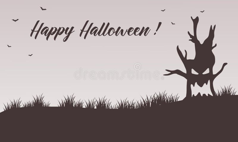 Tree Monster Halloween Silhouette Backgrounds Stock Vector ...
