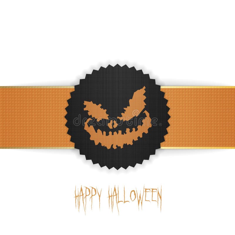 Happy Halloween Banner. Emblem on Ribbon Stock Vector - Illustration of ...