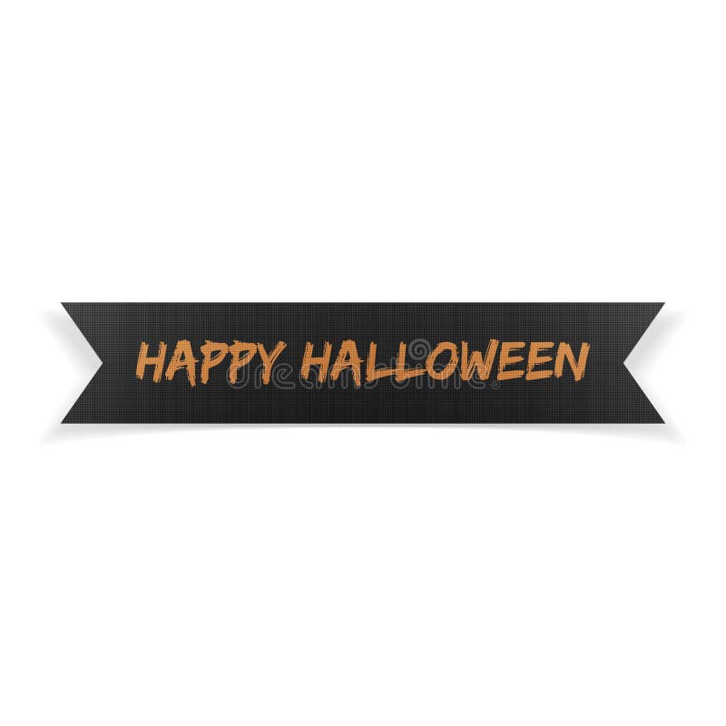 Happy Halloween Black Greeting Ribbon Stock Vector - Illustration of ...