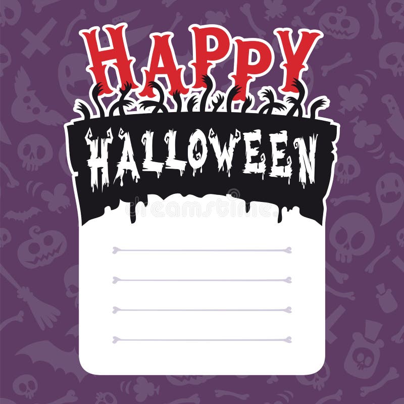 Happy Halloween Card Text Box Stock Illustrations – 177 Happy Halloween ...