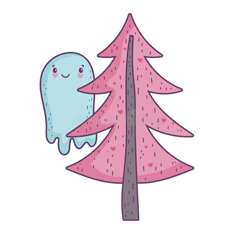 Happy Halloween Celebration Creepy Ghost and Tree Stock Vector ...