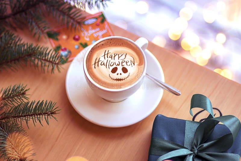 Happy halloween coffee stock photo. Image of breakfast - 127798500