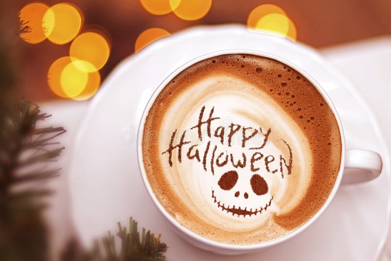 Happy halloween coffee stock photo. Image of white, latte - 127798642