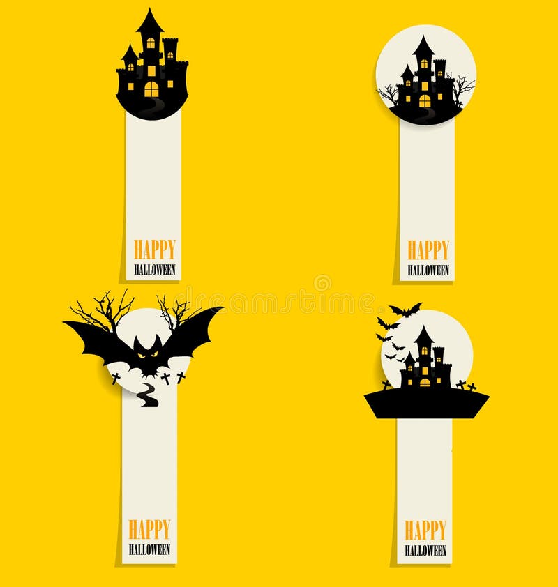 Happy Halloween Design Background and Cute Note Paper. Vector Il Stock ...