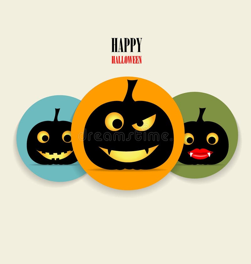 Happy Halloween Design Background and Cute Note Paper. Vector Il Stock ...