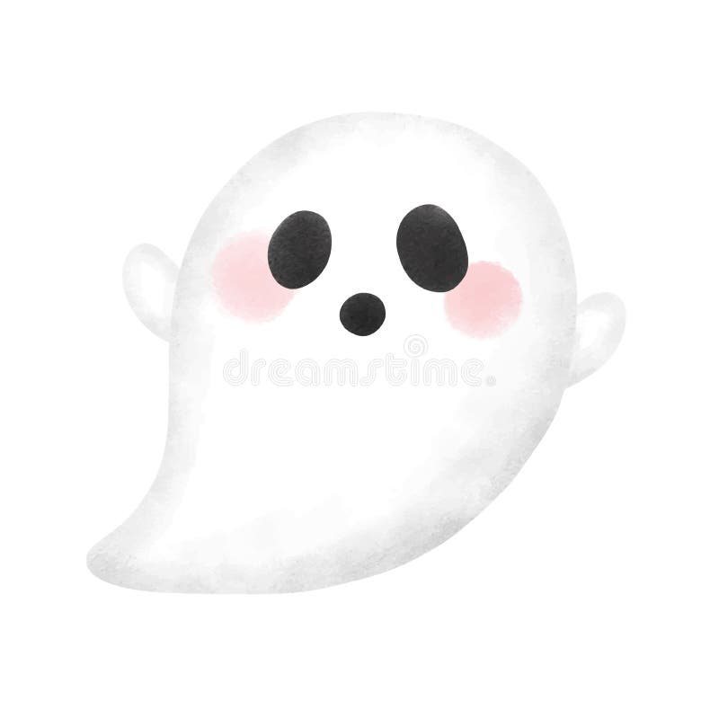 Happy Halloween with Flying Ghost Spirit. Scary White Ghost on White ...