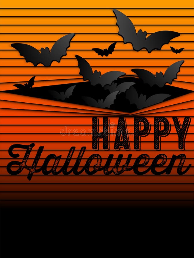 Happy Halloween Ghost Bat Icon Background Stock Vector - Illustration ...