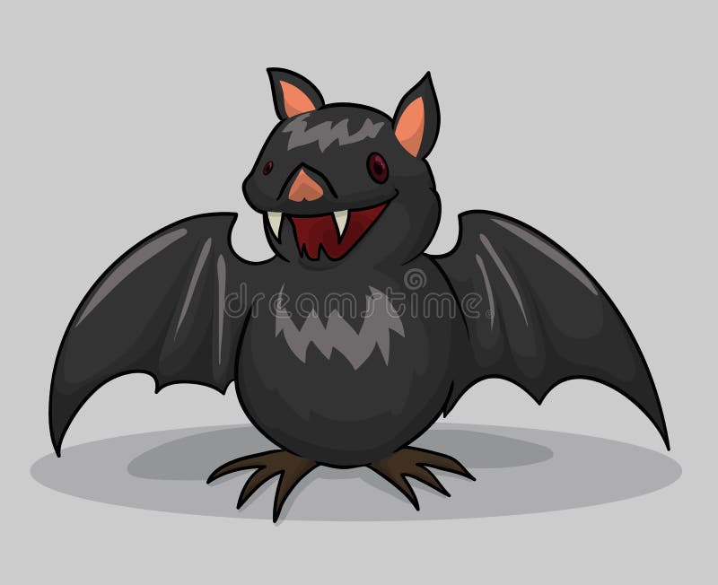 Happy Halloween Gray Bat, Vector Illustration Stock Vector ...
