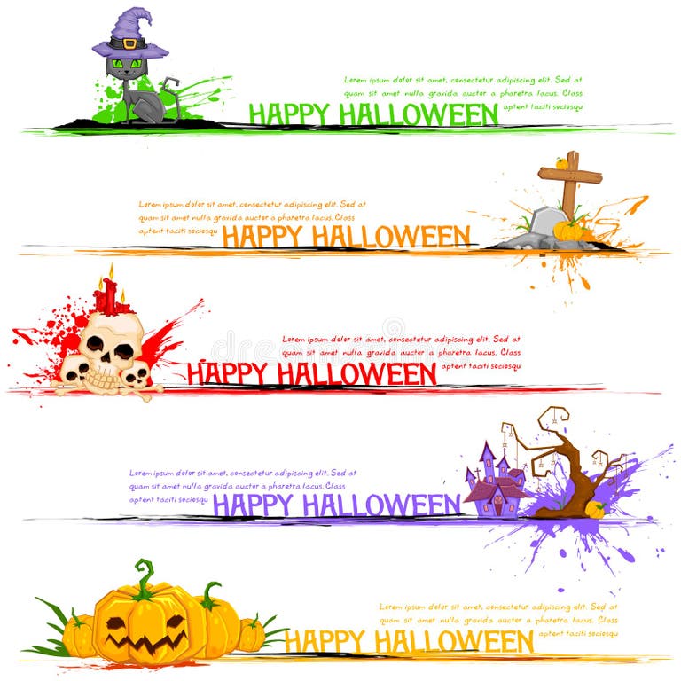Happy Halloween Header stock vector. Illustration of festival - 34324036