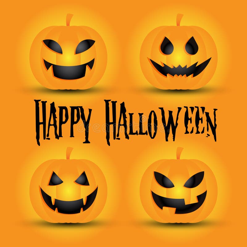 Happy Halloween Jack O Lantern Pumpkin Stock Vector - Illustration of ...