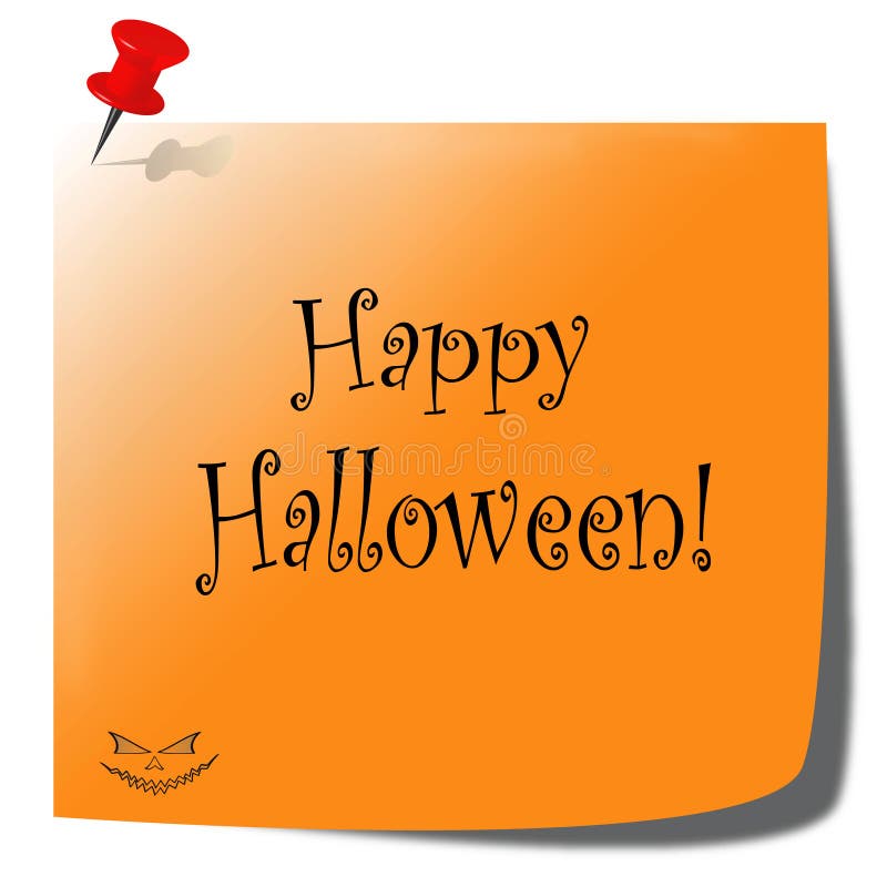 Halloween Note Stickers Set on Cardboard. Stock Vector - Illustration ...