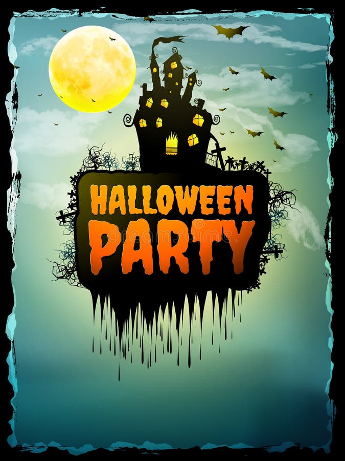 Happy Halloween Party Poster. EPS 10 Stock Vector - Illustration of ...