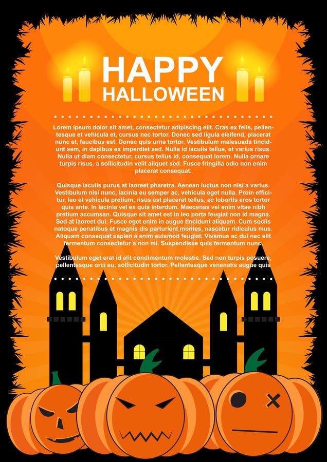 Happy Halloween Poster Design Stock Vector - Illustration of lettering ...