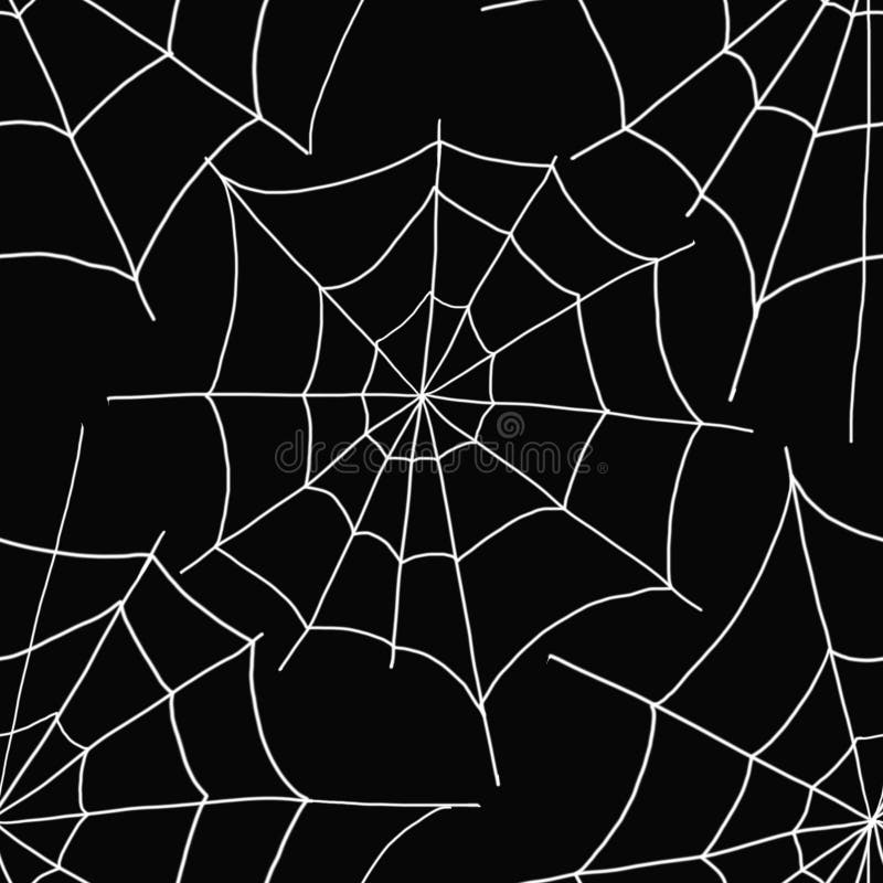 Happy Halloween Seamless Pattern Background. White Spider Web Stock ...