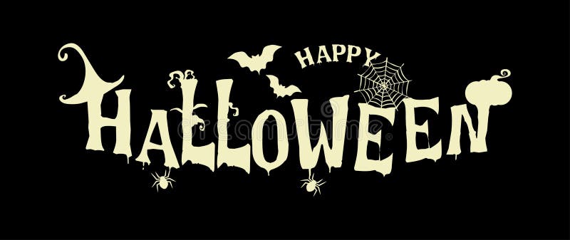 Happy Halloween Text. Happy Halloween Text Design Banner Vector on ...