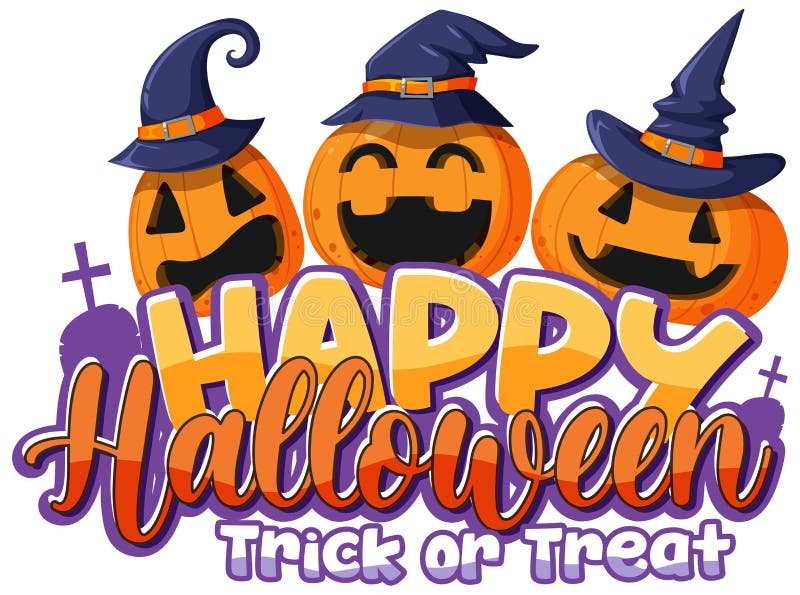 Happy Halloween Text Logo stock vector. Illustration of clip - 259320749