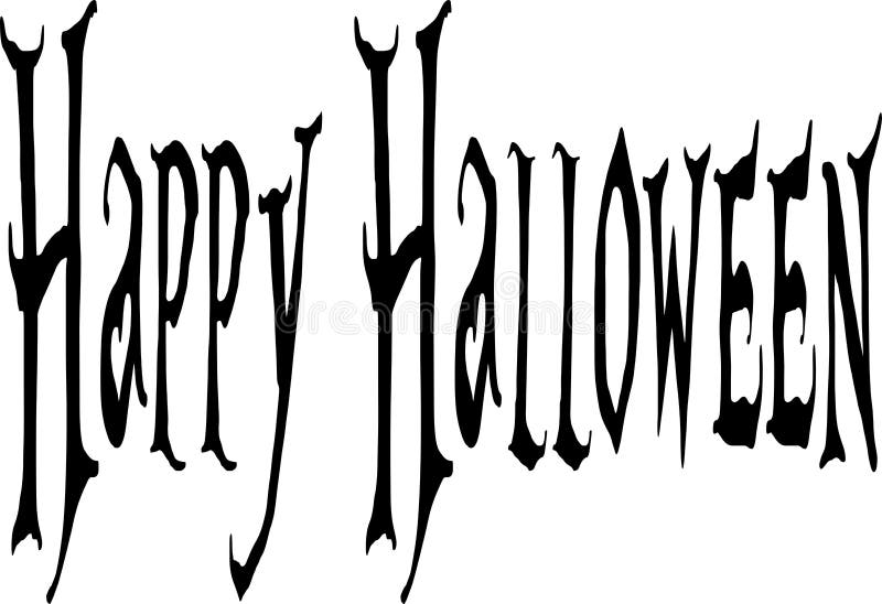 Happy Halloween text sign stock vector. Illustration of message - 101930260