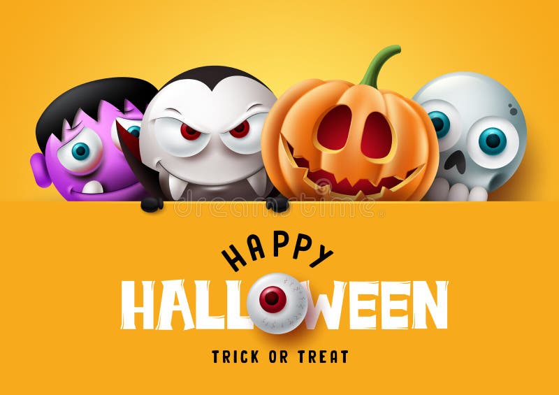 Halloween Vector Characters Set. Flat Scary Cartoon Horror Elements ... Halloween Vector Characters Set. Flat Scary Cartoon Horror Elements ...