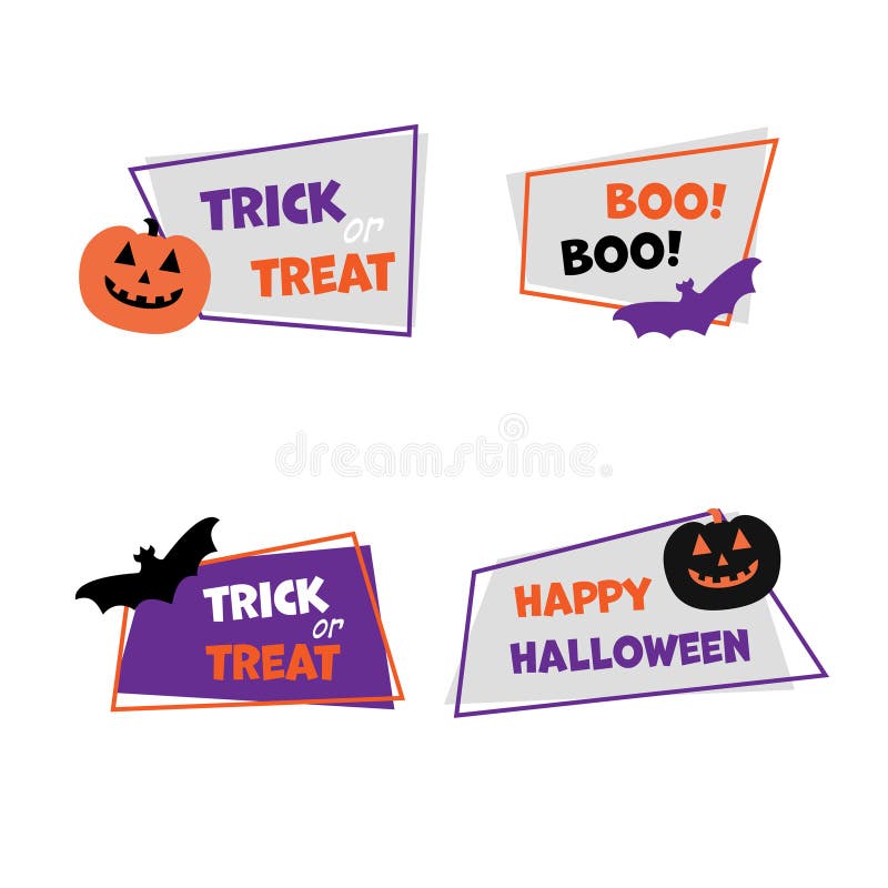 Happy Halloween Trick Or Treat Clipart Stock Vector Illustration Of