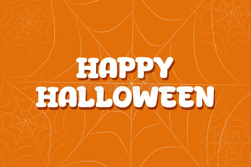Happy Halloween. Vector Orange Banner with Webs Stock Vector ...
