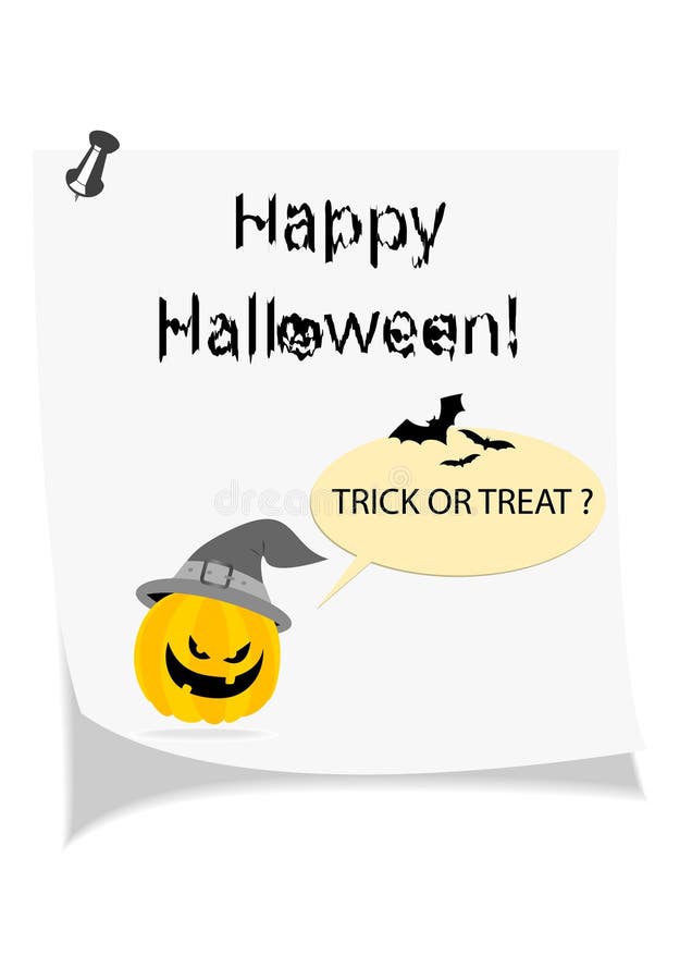 Happy Halloween Wishing Note Stock Illustrations – 2 Happy Halloween ...