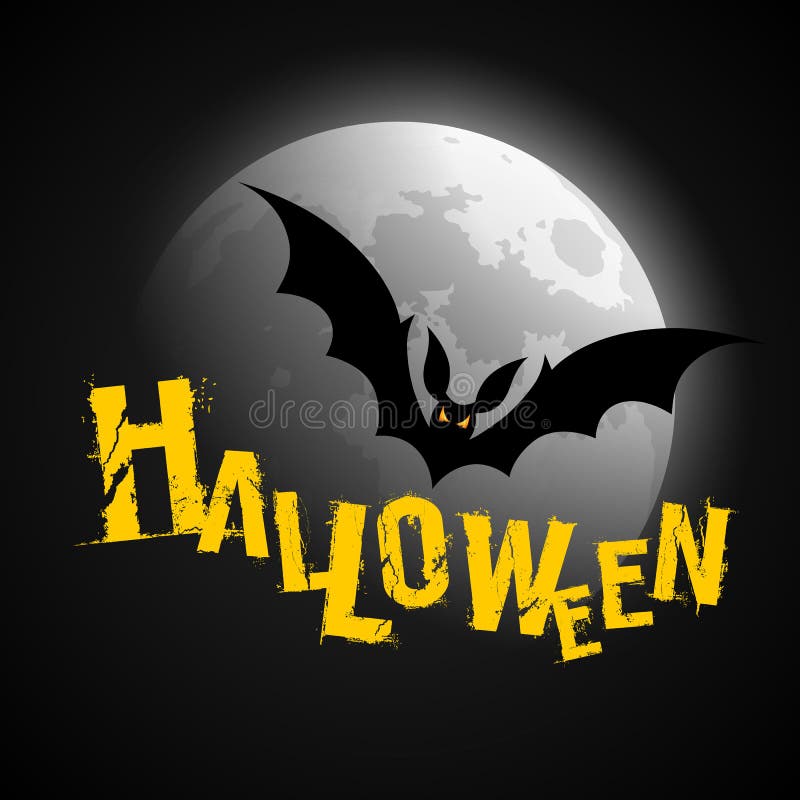 Happy Halloween Yellow Lettering Stock Vector - Illustration of ...