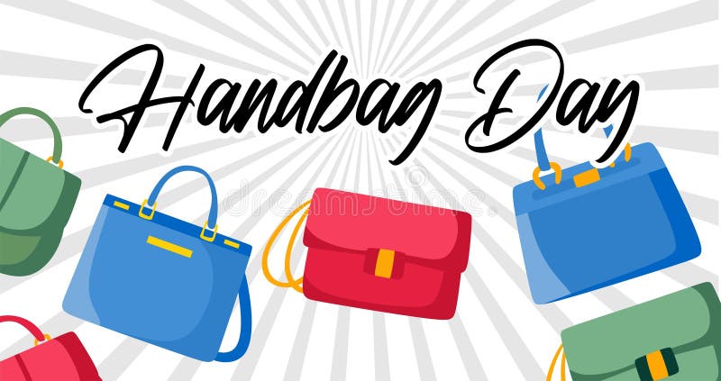 Happy Handbag Day with a Nice Handbag Stock Vector - Illustration of ...