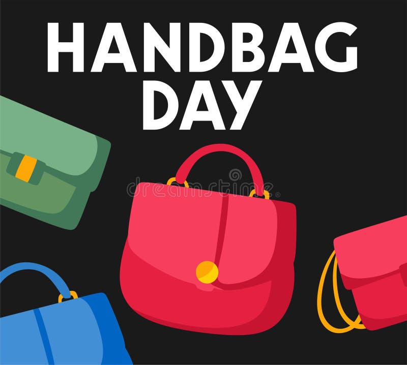 Happy Handbag Day with a Nice Handbag Stock Vector - Illustration of ...