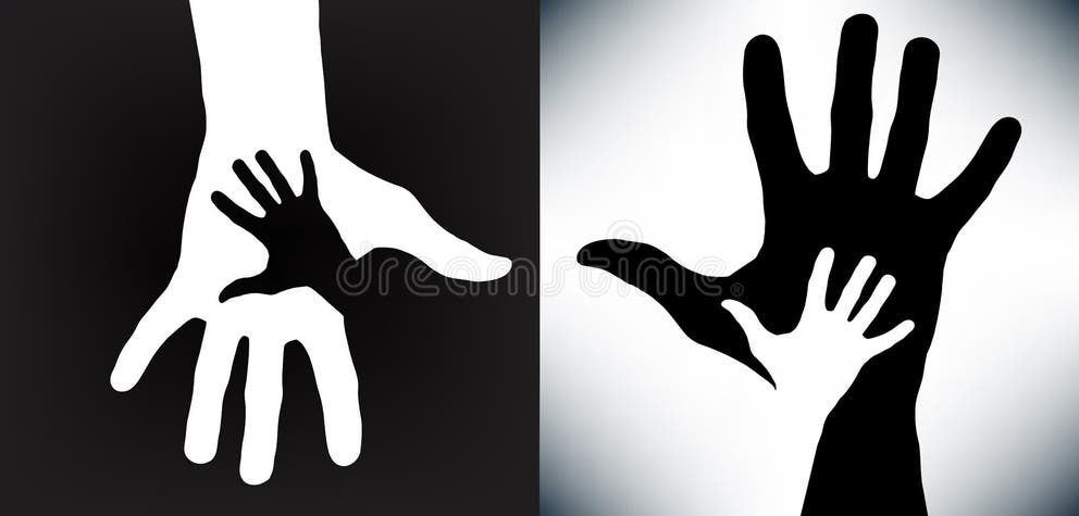 Happy hands_BW stock vector. Illustration of care, help - 23413264