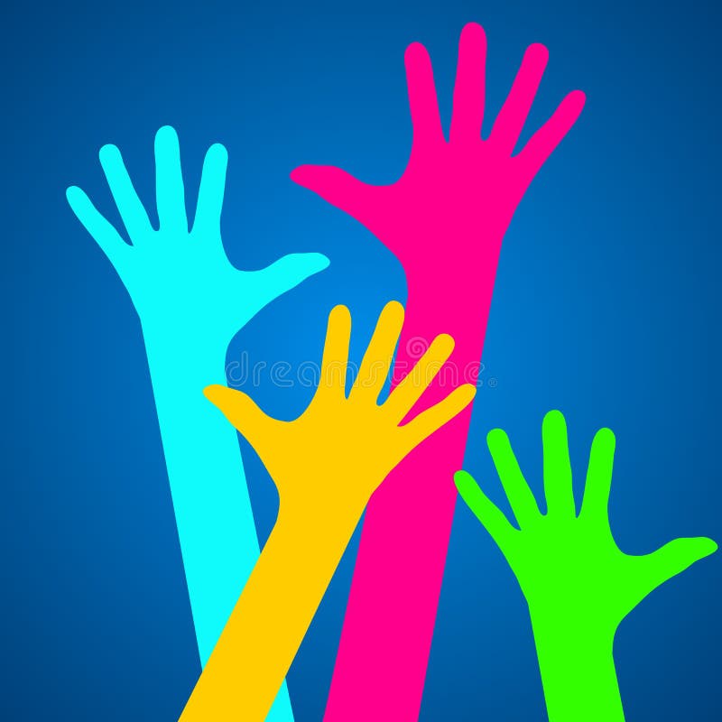 Happy Hands with Like Symbol Stock Vector - Illustration of celebration ...