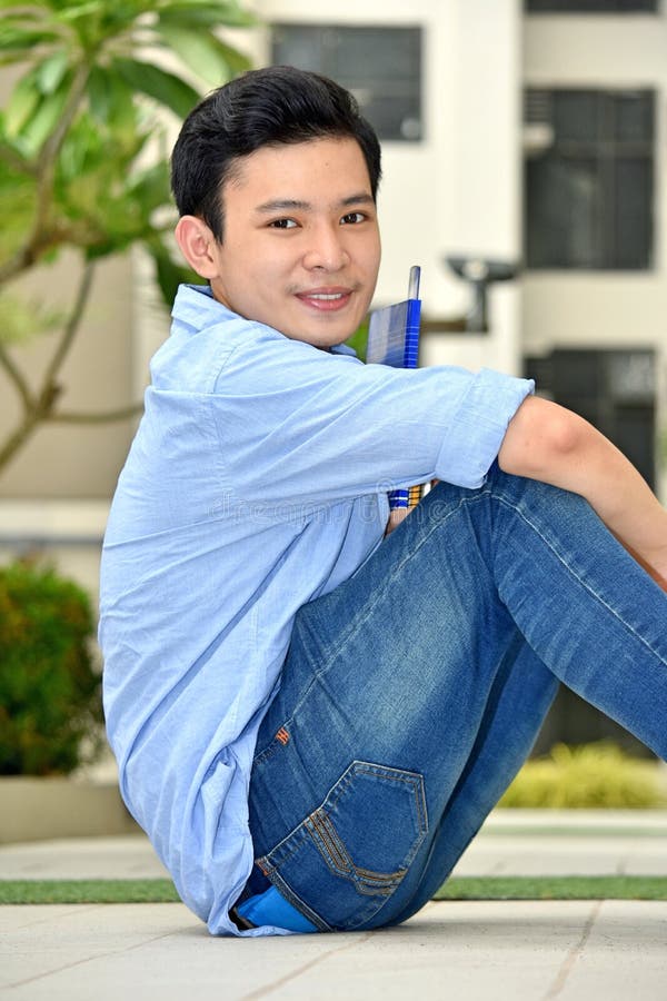 Filipino Student with Thumbs Up with Books Stock Image - Image of ...
