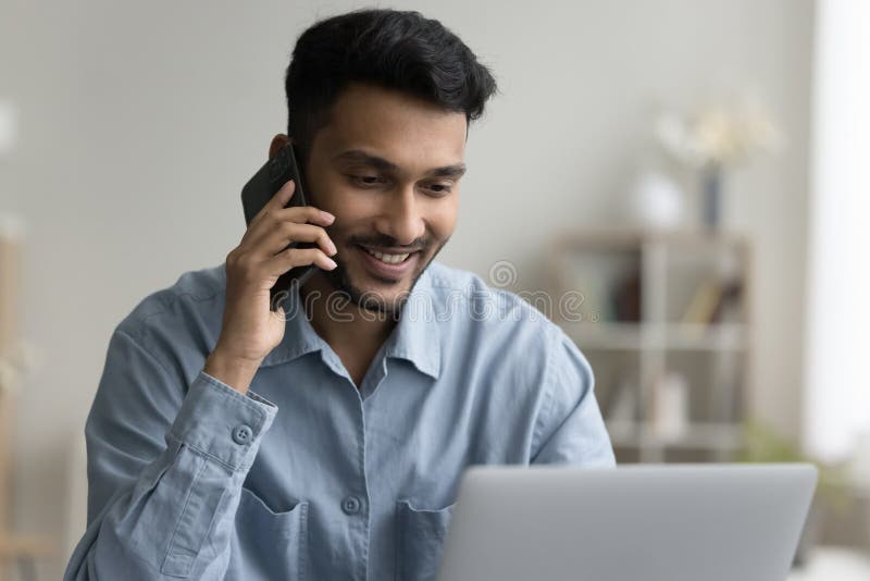 Happy Relaxed Handsome Indian Guy Sitting on Comfortable Sofa Stock ...