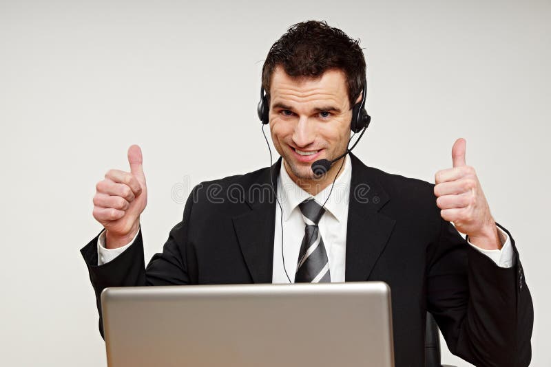 Happy handsome operator stock photo. Image of happy, lifestyle - 37690892