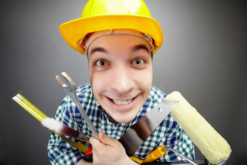 Happy handyman stock image. Image of happy, masculine - 20095759