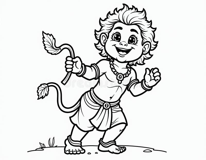Happy Hanuman Coloring Page Stock Abbildung - Illustration von ...