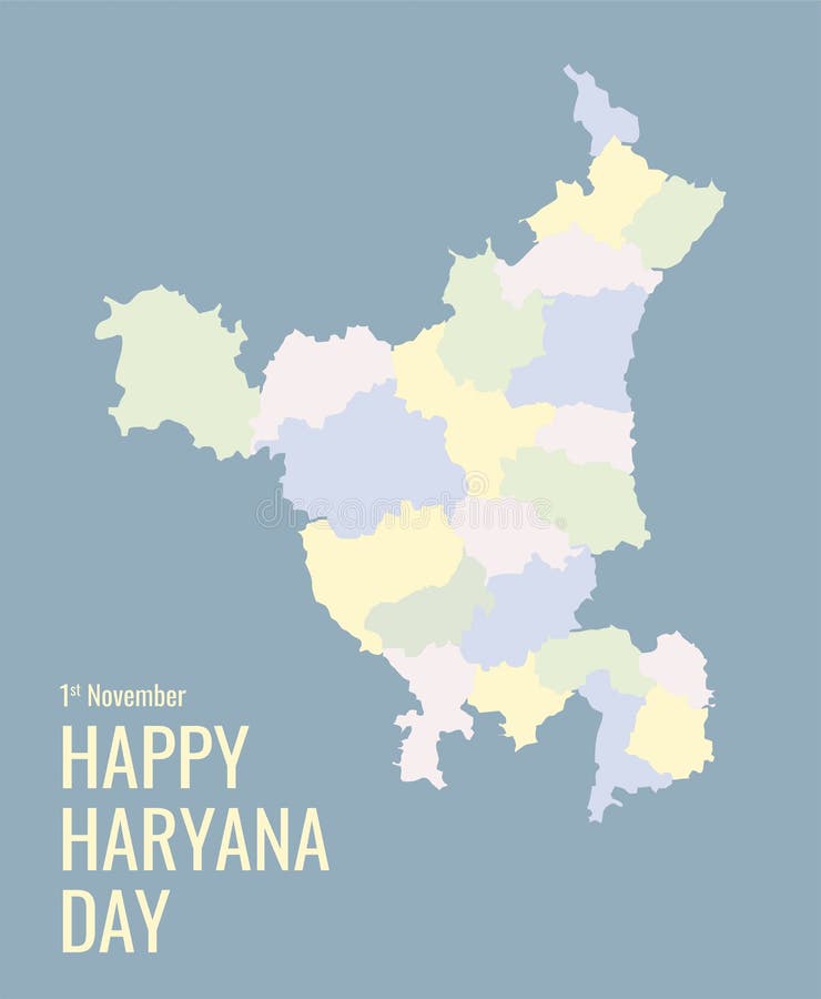 Happy Haryana Day Poster Flat Design with Map Stock Vector ...