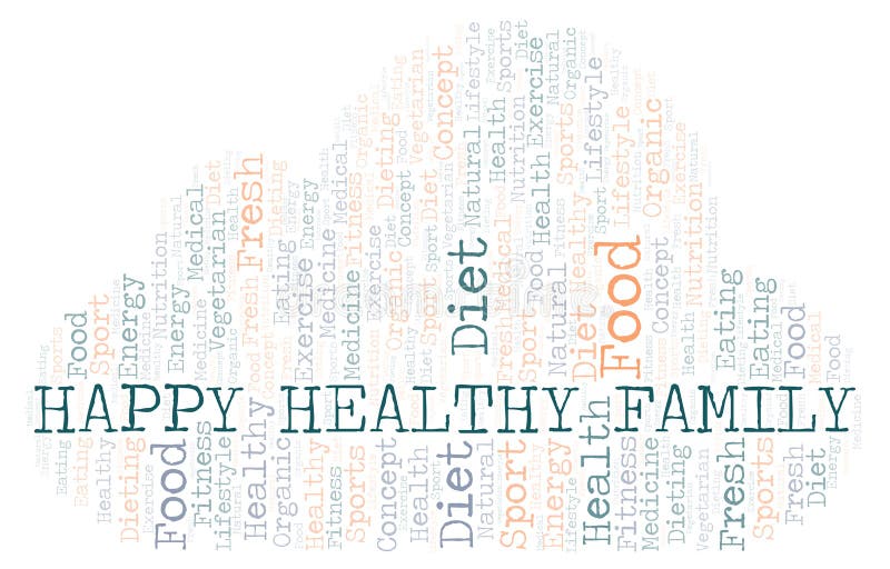 Happy Healthy Family Word Cloud. Stock Illustration - Illustration of ...