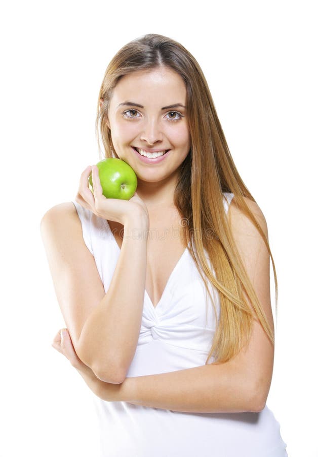 Eating healthy fruit stock image. Image of female, healthy - 18396221
