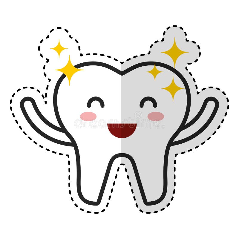 Happy Healthy Tooth Character Icon Stock Vector - Illustration of ...
