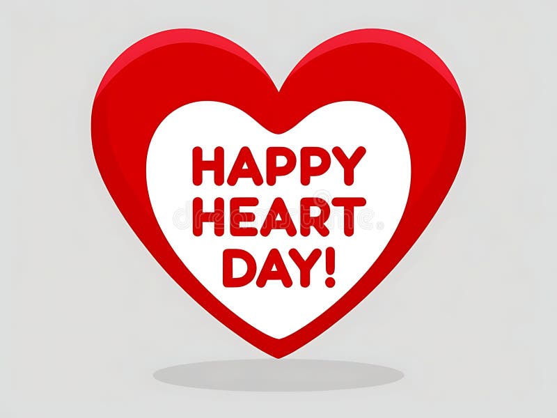 Happy Heart Day Red Heart Graphic Design Stock Illustration ...