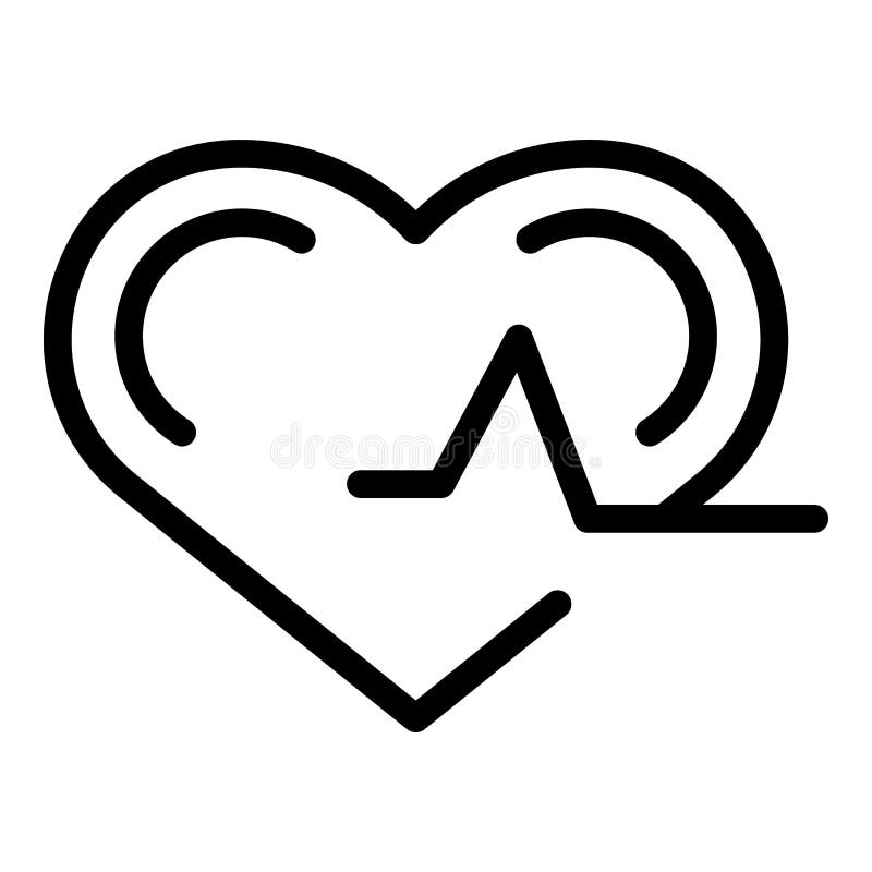 Happy Heart Rate Icon Outline Vector. Face Fun Stock Vector ...