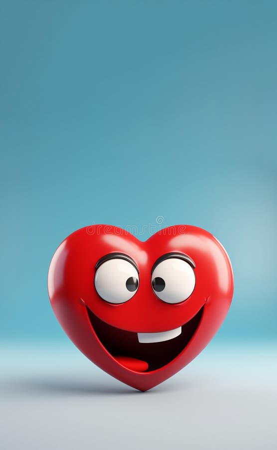 Happy Heart Shaped 3d Emoticon. Empty Copy Space for Text. Stock ...