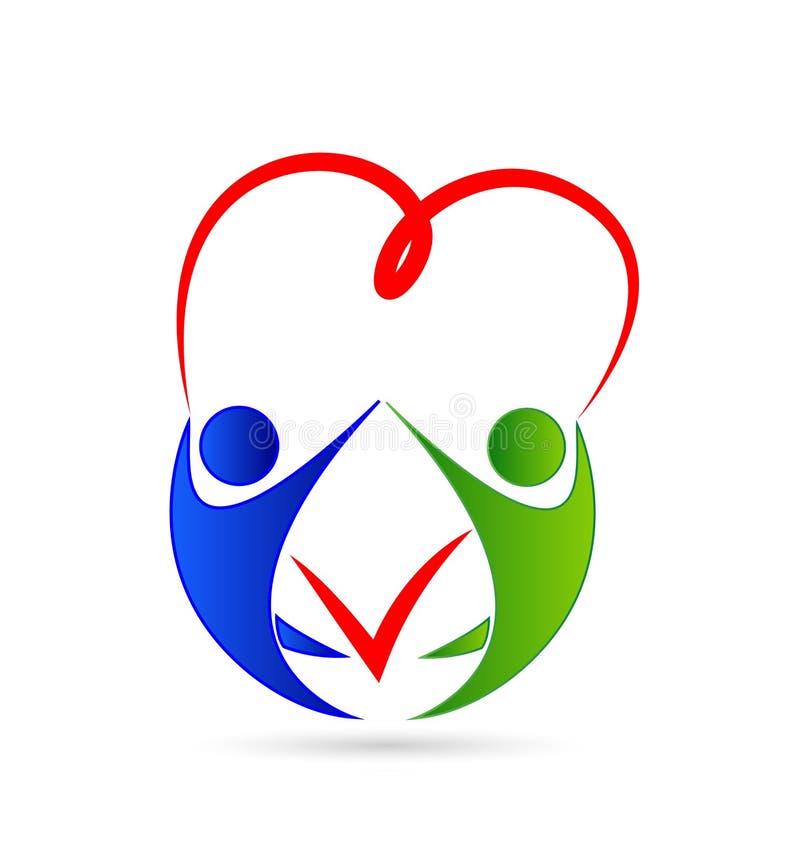 Team with a heart logo stock vector. Illustration of outline - 19517492