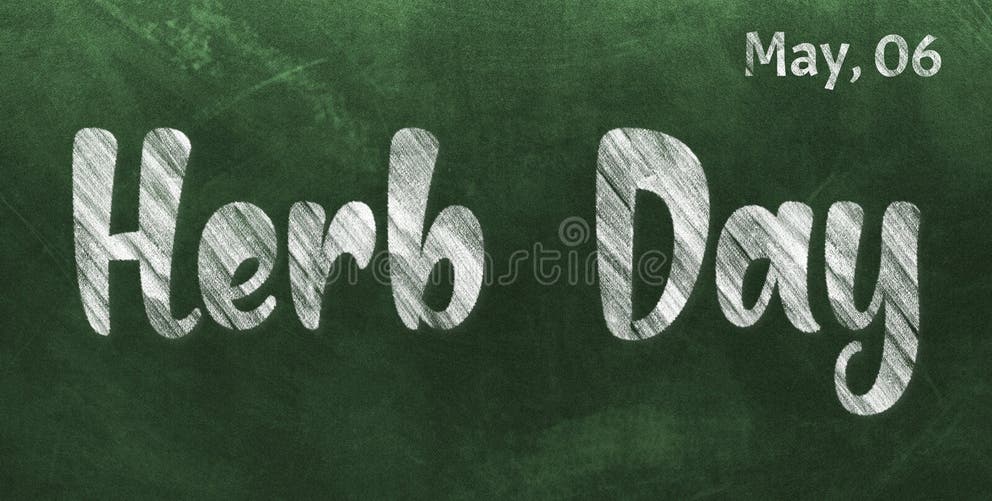 Happy Herb Day, May 06. Calendar of May Chalk Text Effect, Design Stock ...