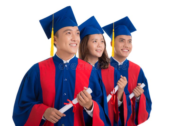 Happy High School Graduates Stock Image - Image of diploma, school ...