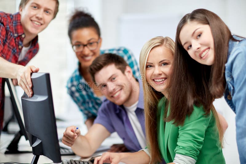 Female College Students in a Computer Lab Stock Image - Image of lesson ...