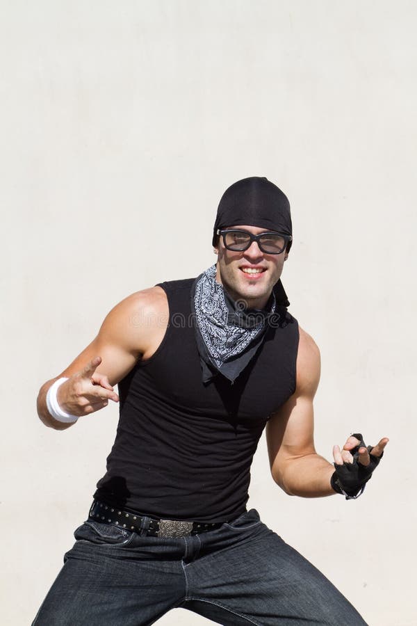 Happy hip hop man stock image. Image of pose, beat, play - 13434159